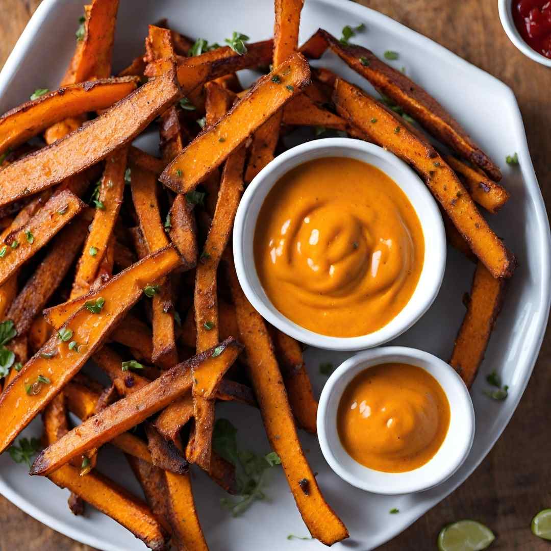 Jerk Sweet Potato Fries with Scotch Bonnet Mango Dipping Sauce - The ...